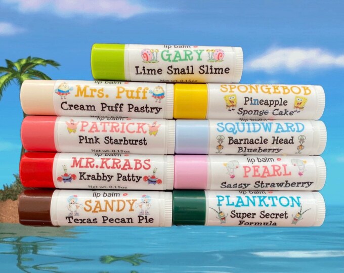 FULL Spongebob Themed Lipsessed Lip Balm Collection! RARE (9 Included ...