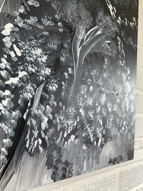 Internal Battle / Black and White Canvas / Original Art / Acrylic ...