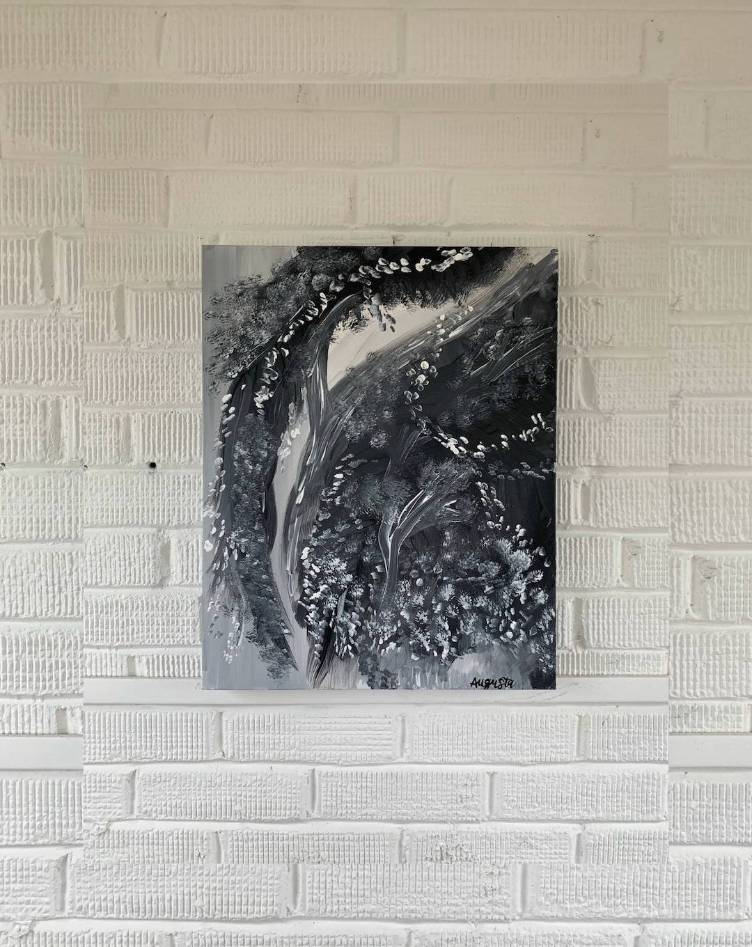 Internal Battle / Black and White Canvas / Original Art / Acrylic ...