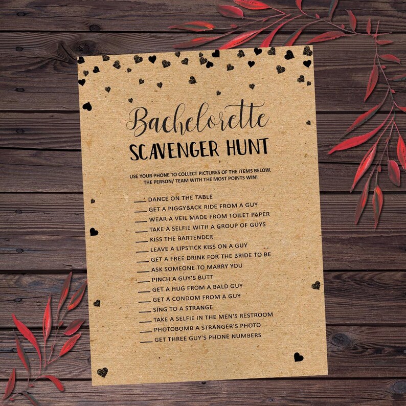 Bachelorette Scavenger Hunt Printable Bachelorette Party Games - Etsy
