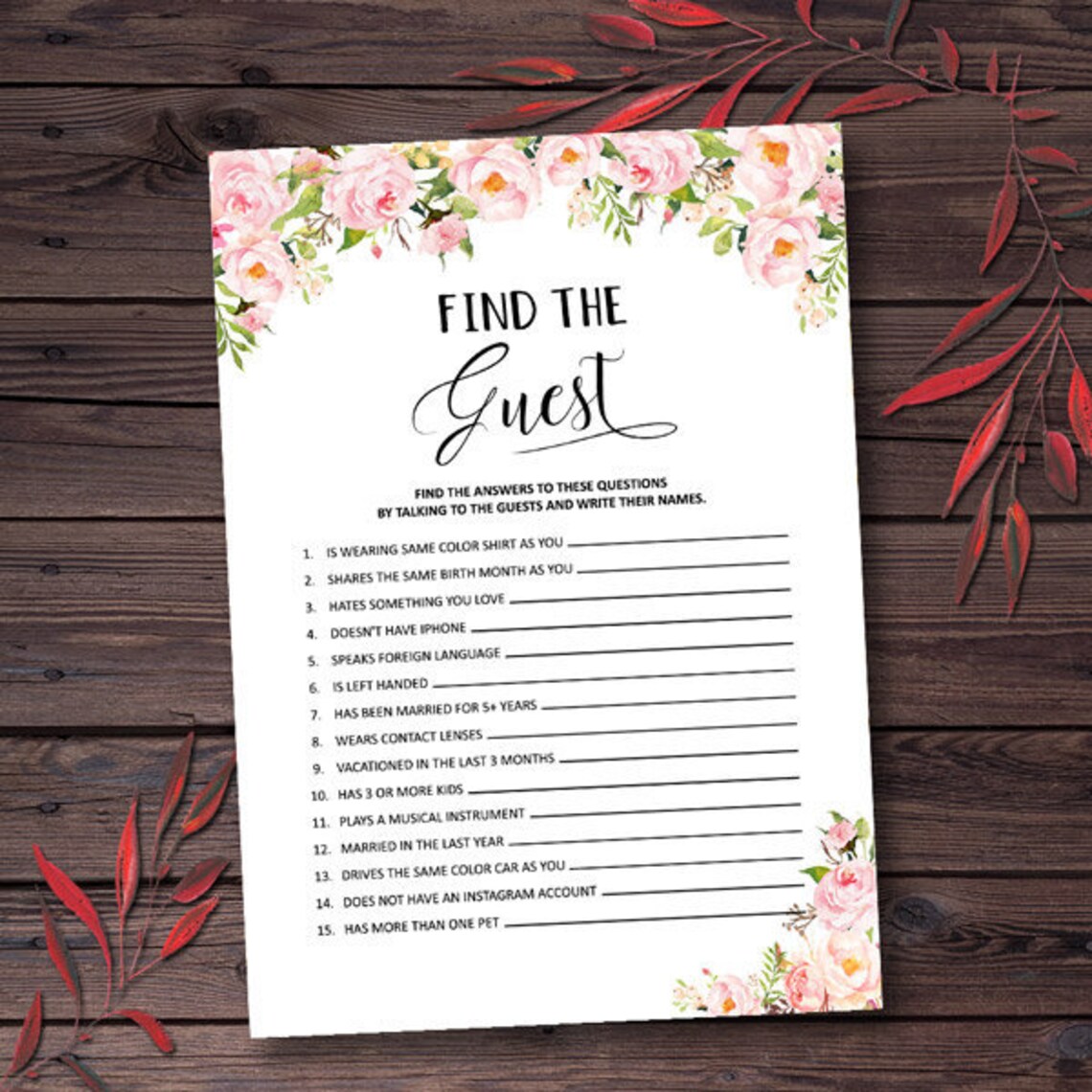 Find the Guest Bridal Find the Guest Find the Guest - Etsy