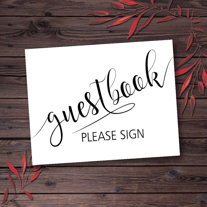 Wedding Please Sign Printable Wedding Guestbook Sign Please | Etsy