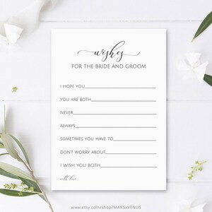 Printable Wedding Advice Cards, Wishes for the Bride and Groom, Advice ...