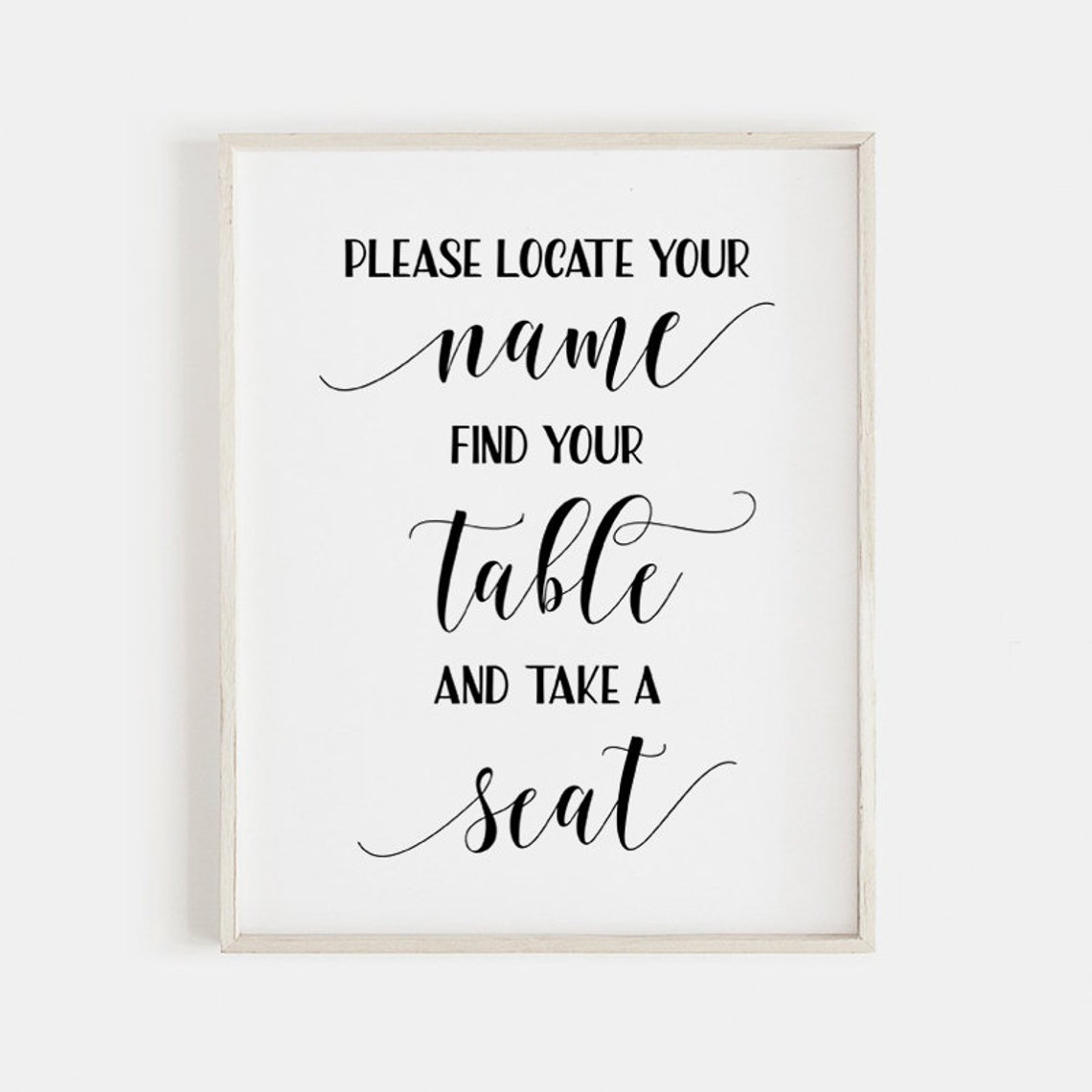 Find Your Table Sign Please Find Your Seat Sign Take Your | Etsy