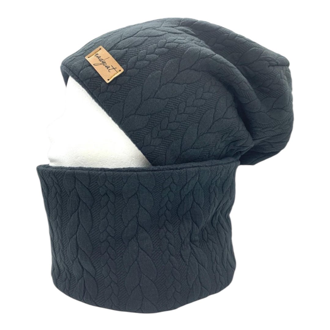 ZOPF & STYLE Black, Beanie With Matching Loop or Beanie Individually ...