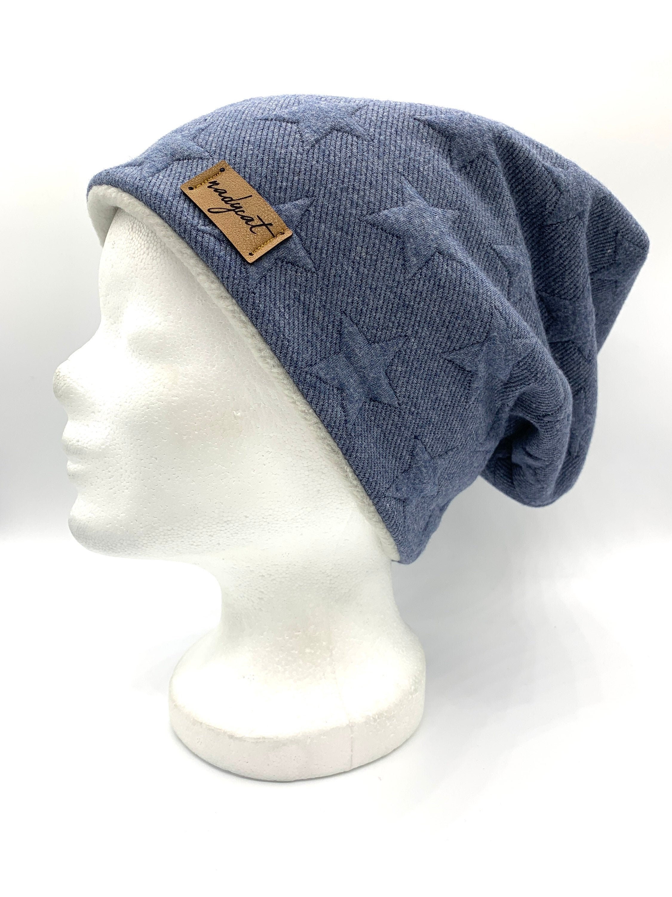 Size 5 58-60 cm 2D STARS dark blue beanie winter cap | Etsy