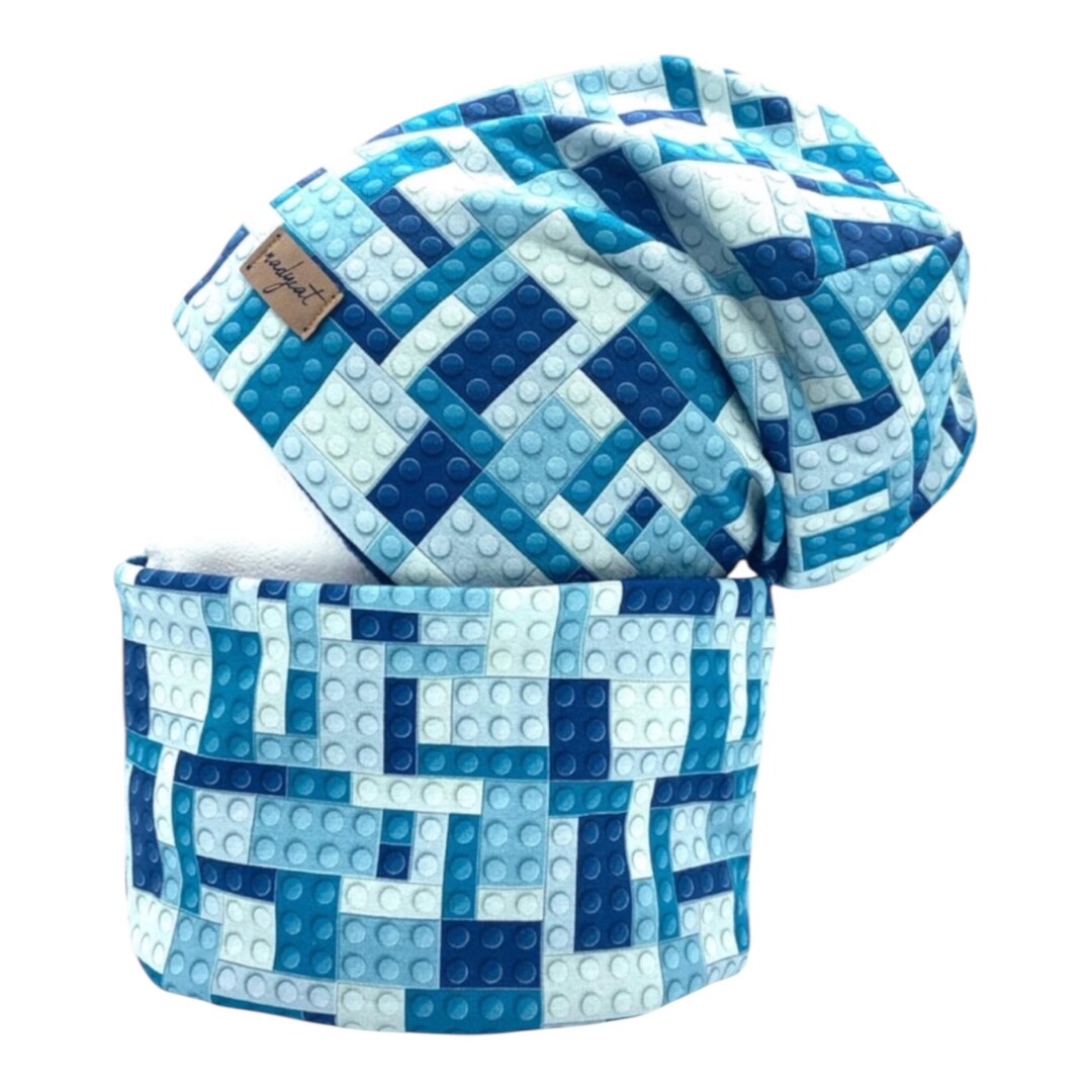BUILDING BLOCKS Brick Blue, Snap-together Blocks, Stones, Beanie With ...