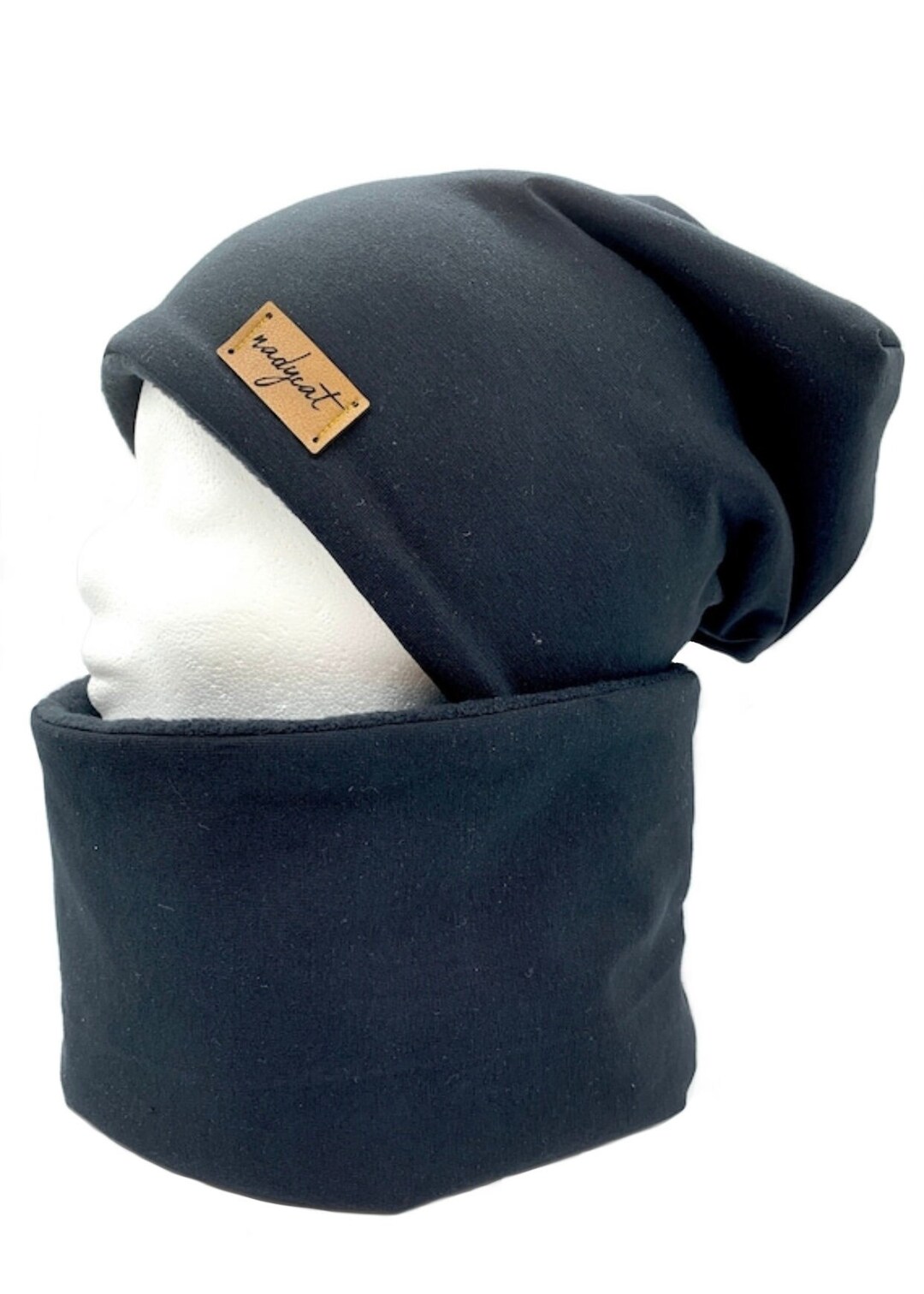 BLACK UNI, Beanie With Matching Loop or Individually, Winter Set ...