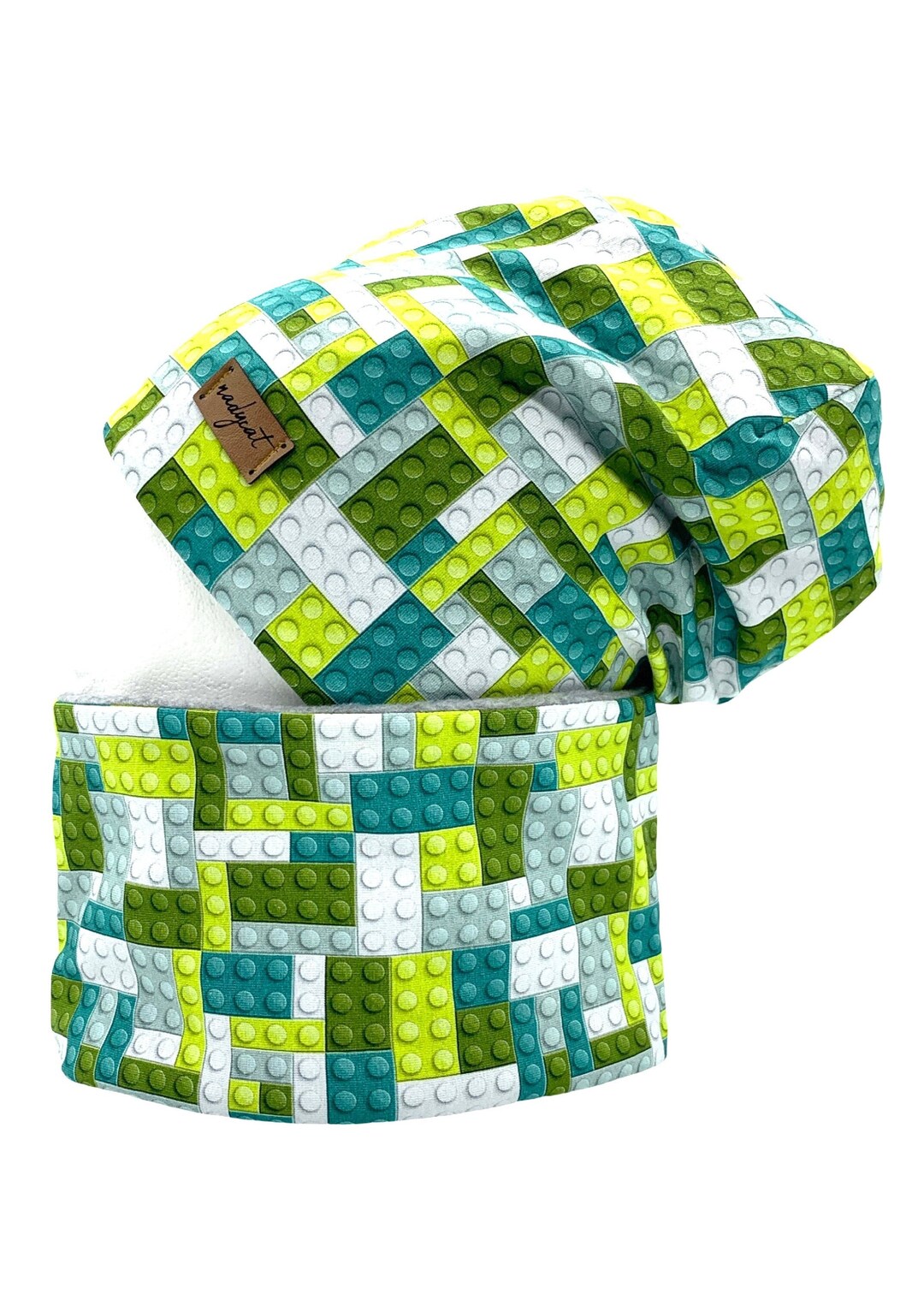 BUILDING BLOCKS Brick Green, Interlocking Bricks, Stones, Beanie With ...