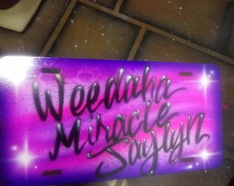 Airbrushed Name License Plate - Etsy