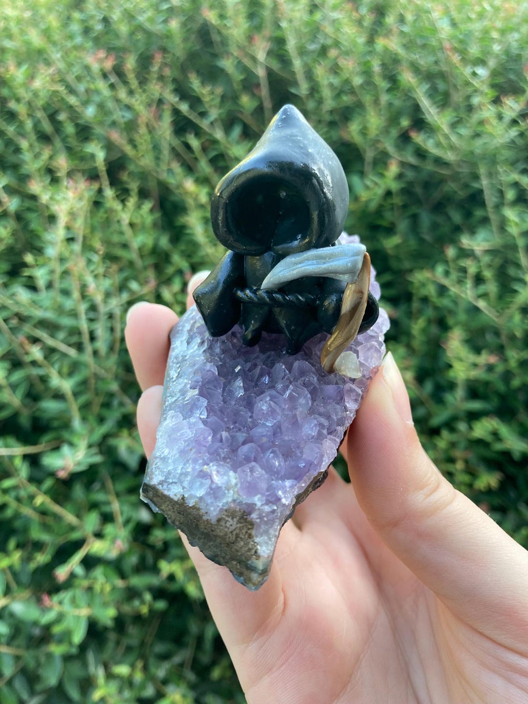 Handmade Grim Reaper Pebble Pet, Polymer Clay, Crystal Gift - Etsy