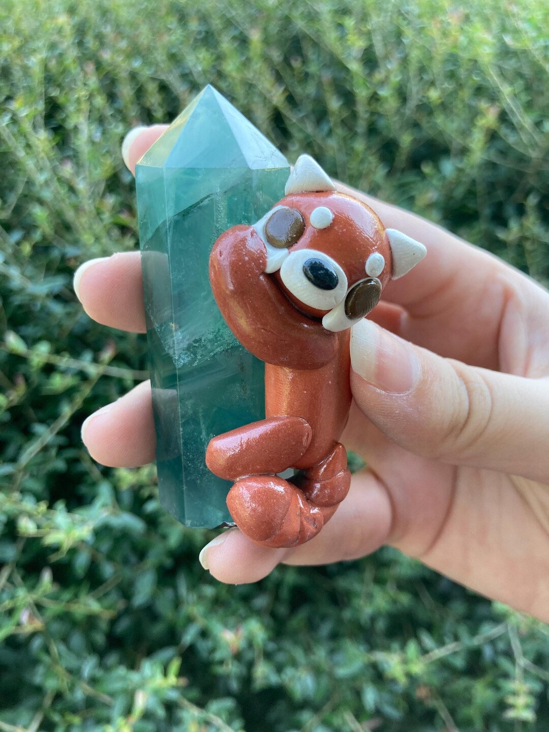 Handmade Red Panda Pebble Pet, Polymer Clay, Crystal Gift - Etsy