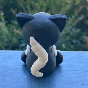 Skelecat Desk Buddy, Skeleton Cat Figure, Kawaii Goth Gift, Polymer ...
