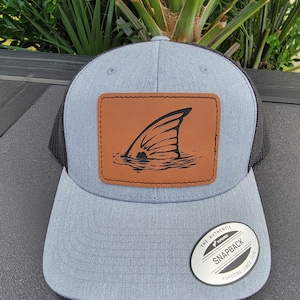 Tailing Redfish Trucker Hat | Laser Engraved Patch Hat | Redfish Hat ...