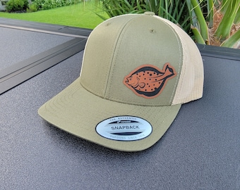 Tailing Redfish Trucker Hat | Laser Engraved Patch Hat | Redfish Hat ...