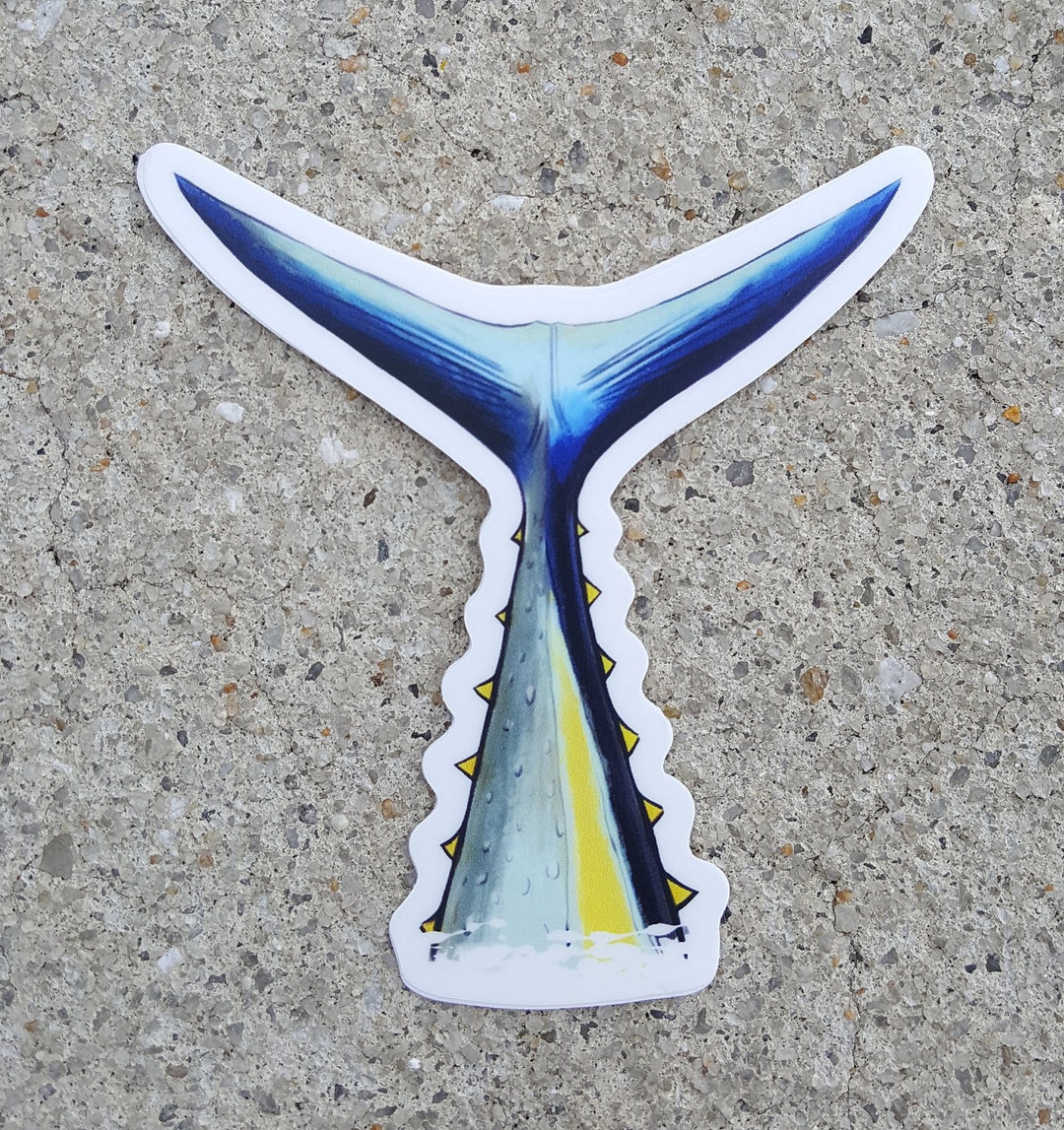 Tuna Tail Sticker Tuna Sticker Tuna Decal Bluefin Tuna Sticker Bluefin ...