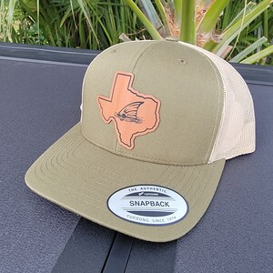 Texas Redfish Trucker Hat | Laser Engraved Patch Hat | Texas Redfish Hat | Texas Fishing Hat ...