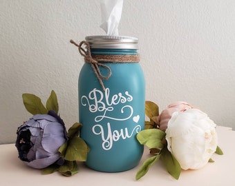 Bless You Decal. Permanent Vinyl Decal. Perfect for Mason Jar, Tissue ...