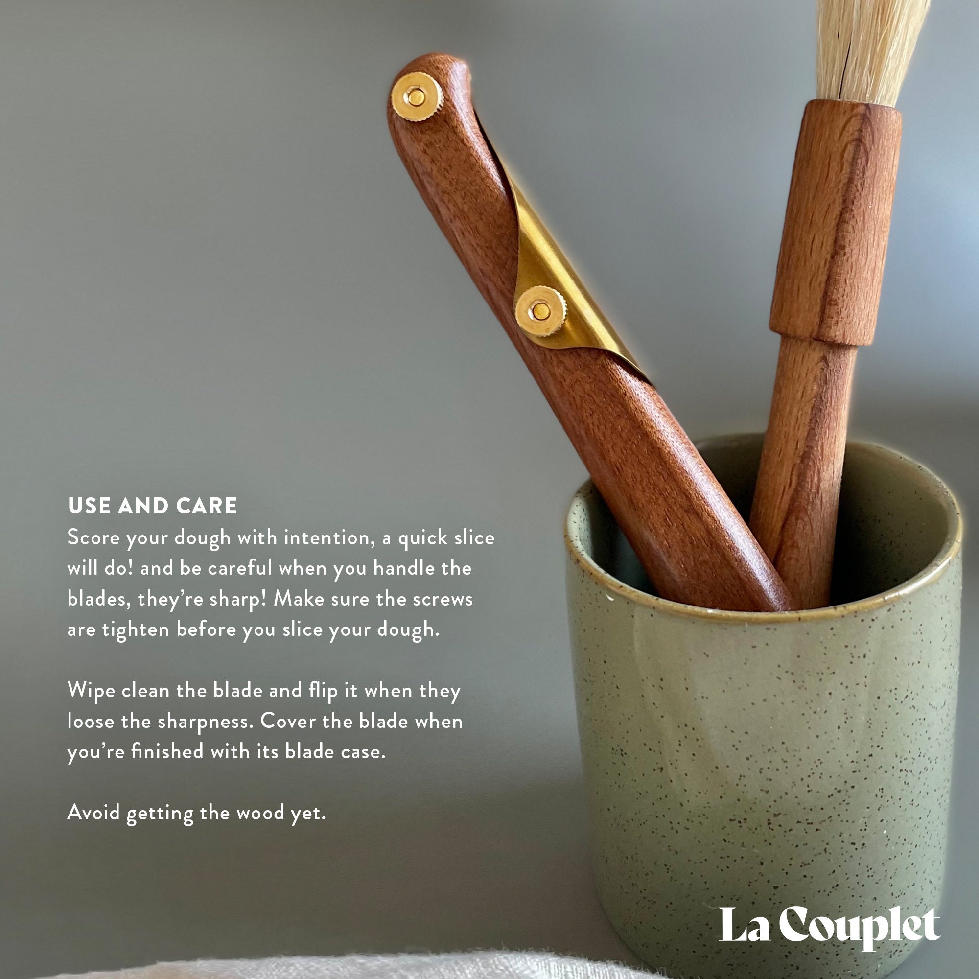 Bread Lame With Gold Tone Hardware Wooden Bread Lame Scoring - Etsy