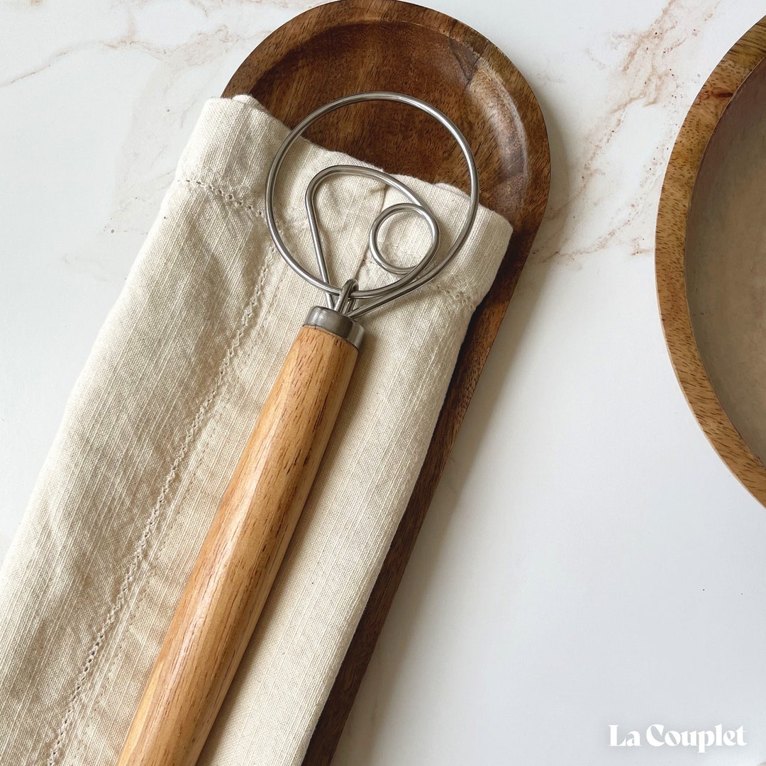 Danish Whisk, 13". Stainless Steel Wire Loops, Large Bread Dough Mixer ...