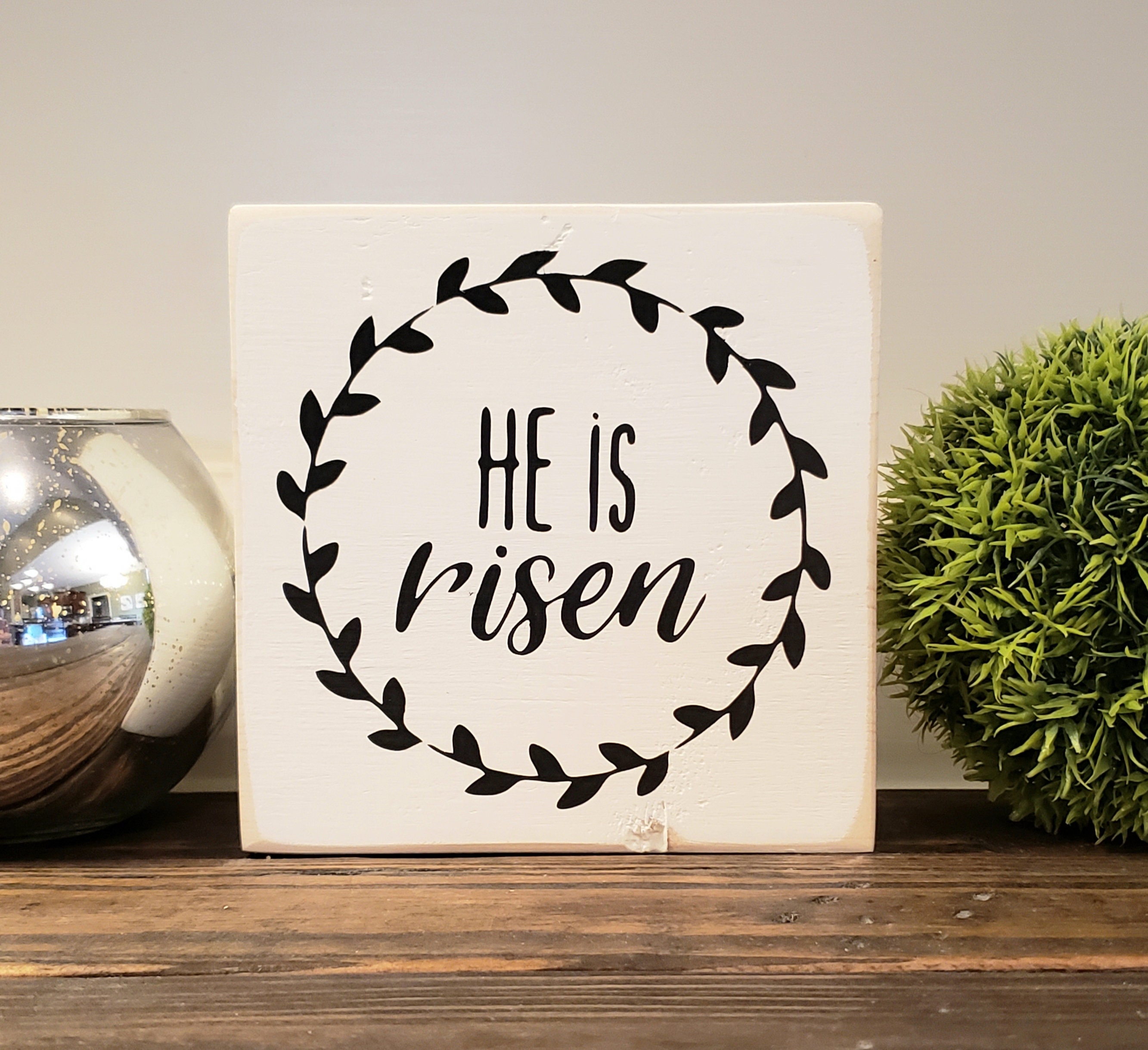 He is Risen Sign, He is Risen Shelf Block, Easter Shelf Sitter, Easter ...