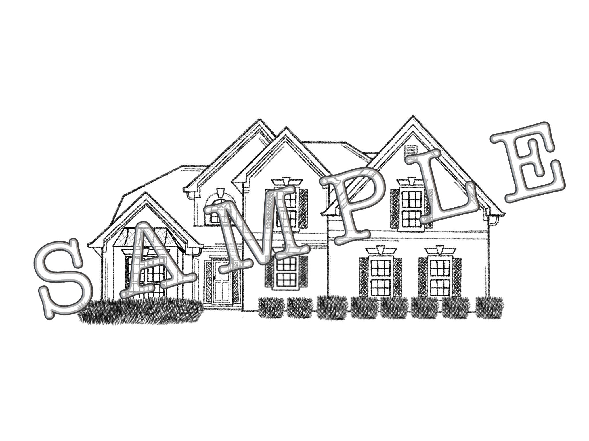 Custom Home Sketch - Etsy