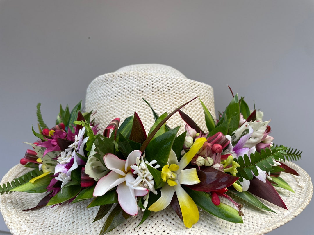 Fresh Handmade Floral Crown Aloha Nui Lei Po’o Haku Lei - Pick up on O ...