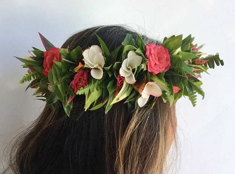Fresh Pink Plumrose Floral Crown Lei Po'o Birthday - Etsy