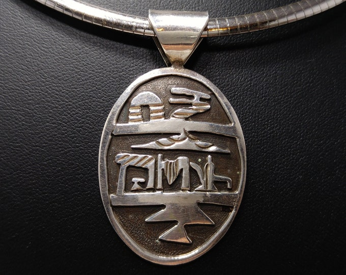 Navajo "ac Henry" Storyteller Necklace, Sterling Silver Handmade ...