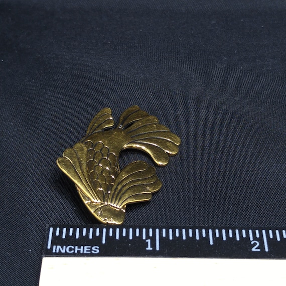 Laurel Burch Fish With Human Face Brooch, Gold Plated… - Gem