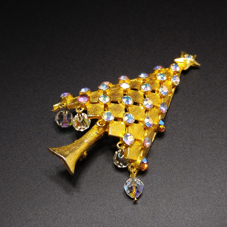 MYLU Christmas Tree Brooch Aurora Borealis Crystals Branch - Etsy