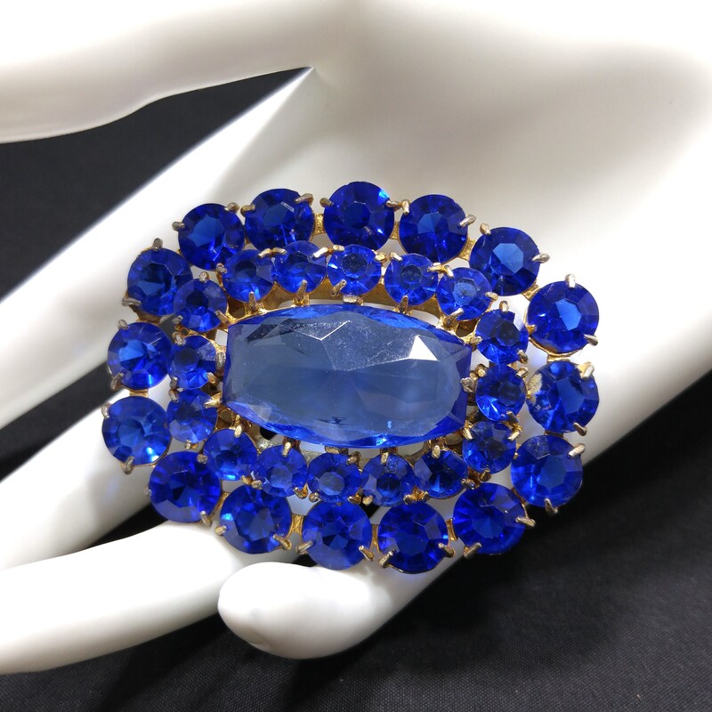 Blue Brooch - Etsy