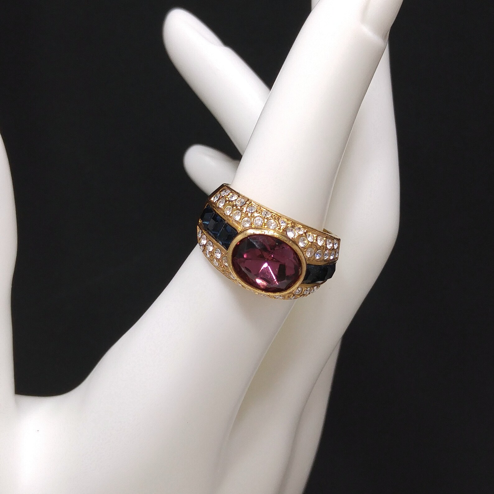 Nolan Miller Purple Gold Plated Ring US Size 6 3/4 1990s - Etsy