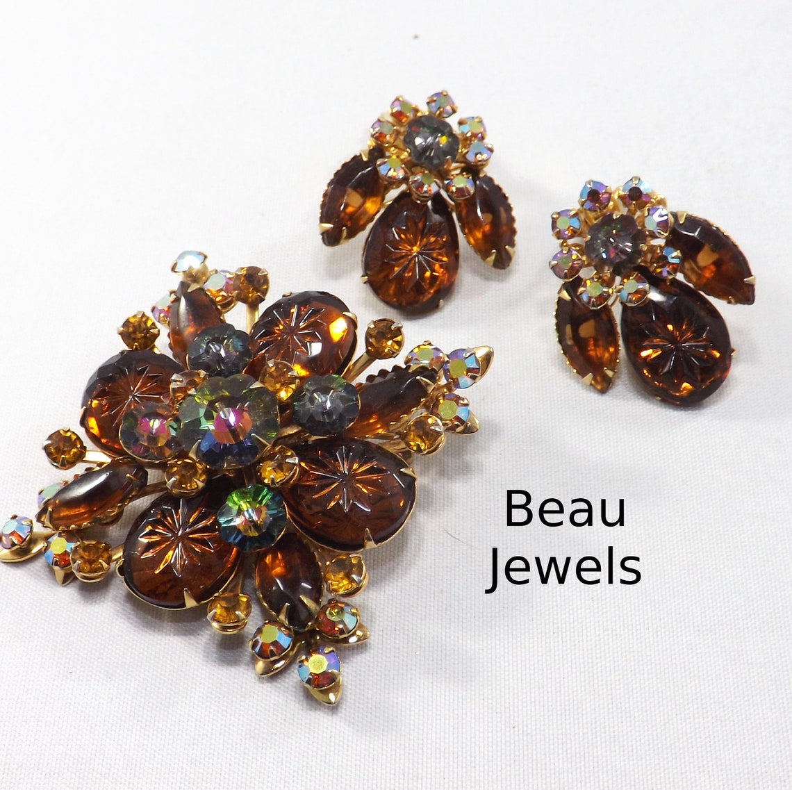 Vintage Beau Jewels Brooch & Earrings Watermelon Margarita - Etsy