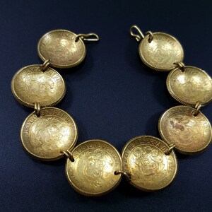 Peruvian Coin Bracelet 1970s Vintage Llama Sol De Oro Peru Coins ...