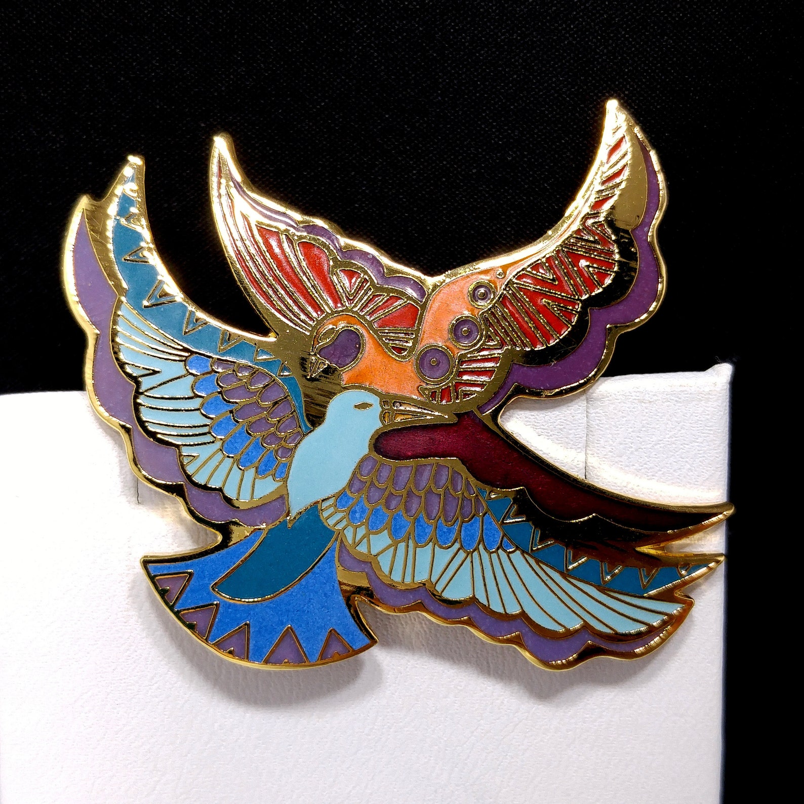 Laurel Burch ethereal Birds Brooch Cloisonné and - Etsy