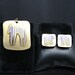 Laurel Burch striped Beast Pendant & Earrings, Brass Purple Enamel ...