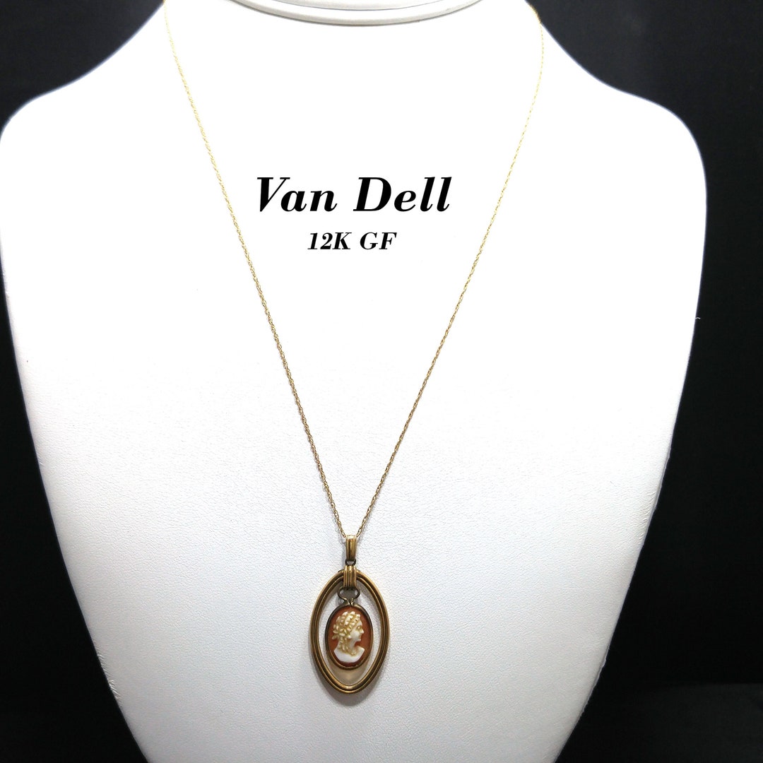 Van Dell Hand Carved Shell Cameo Necklace Gold Filled 1940s - Etsy