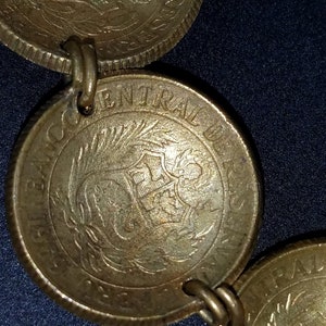 Peruvian Coin Bracelet 1970s Vintage Llama Sol De Oro Peru Coins ...