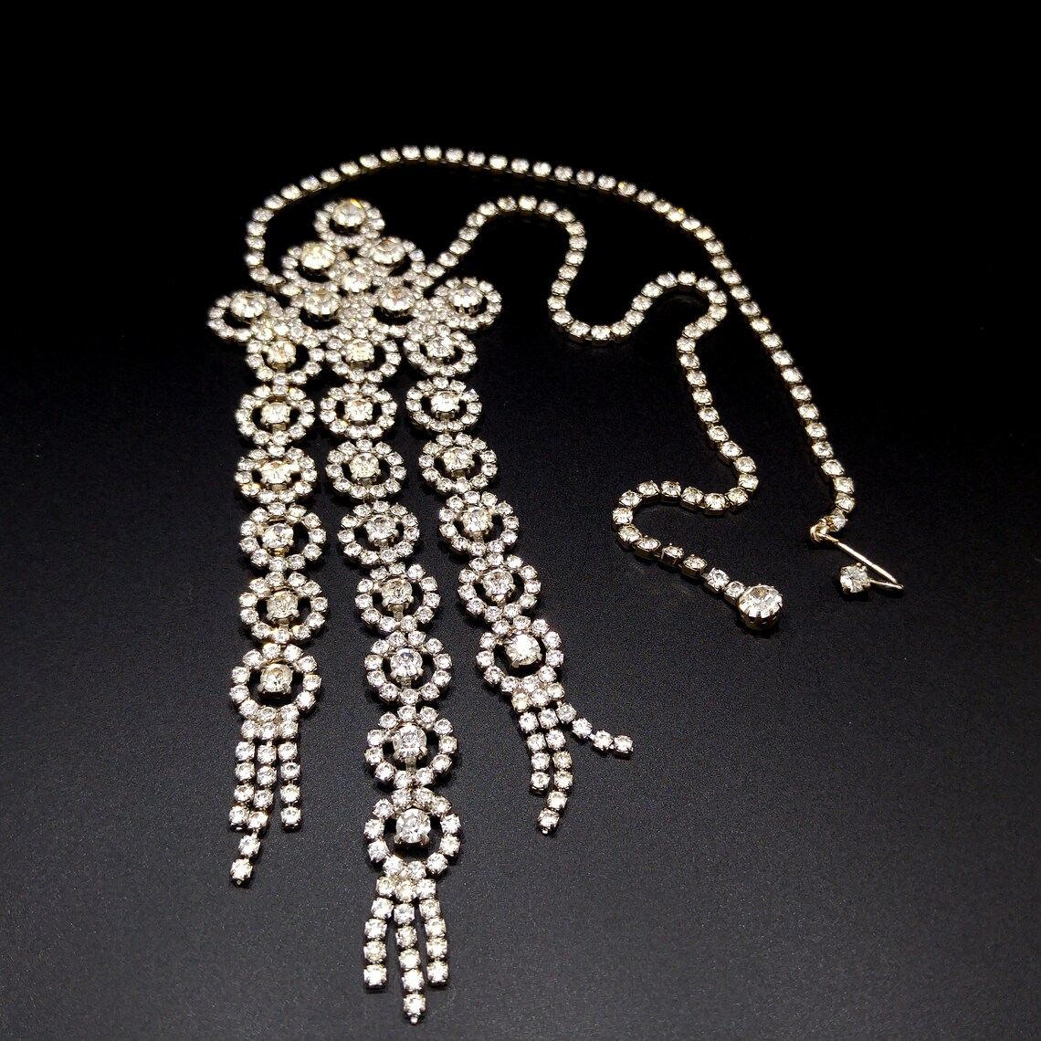 Collier en strass nuptial du milieu du siècle strass clairs - Etsy France