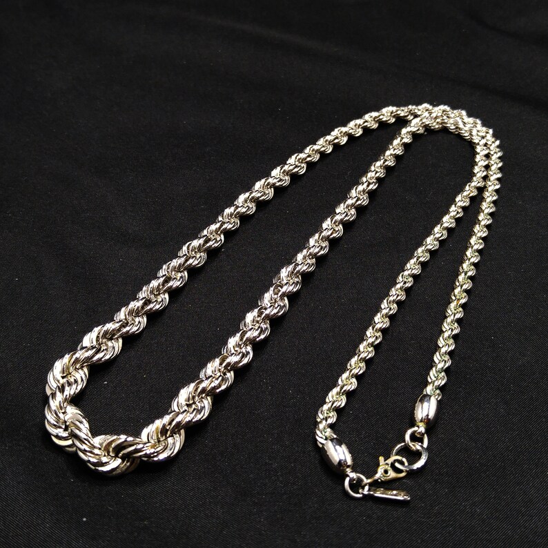 Monet Gold Plated Graduated Rope Chain Silver Tone 1980s - Etsy