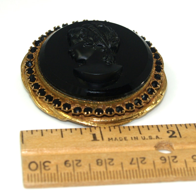 Original by Robert Black Cameo Brooch Victorian Revival Glass | Etsy