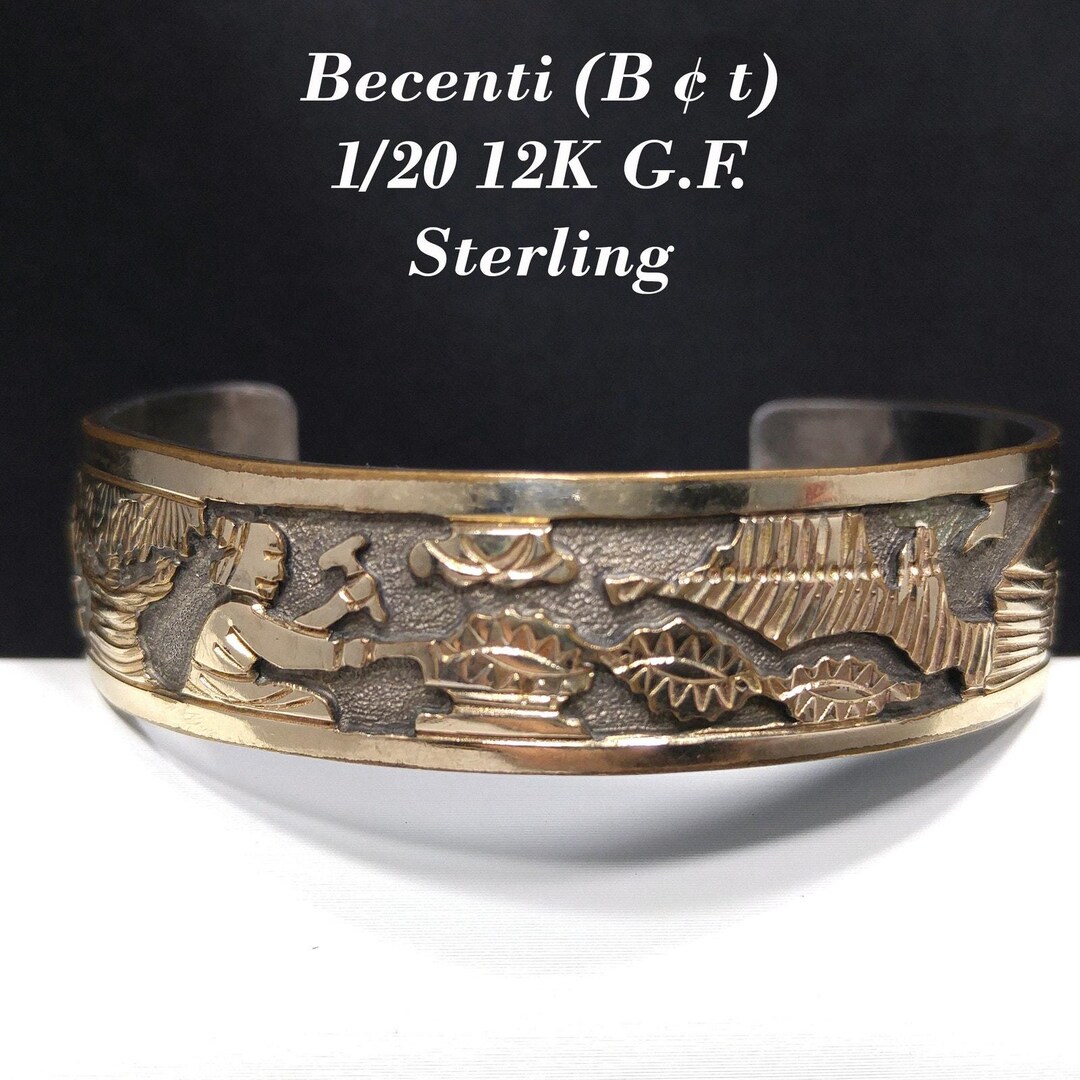 Floyd & Lloyd Becenti Navajo Cuff Bracelet, Gold Filled Sterling, 1990s ...