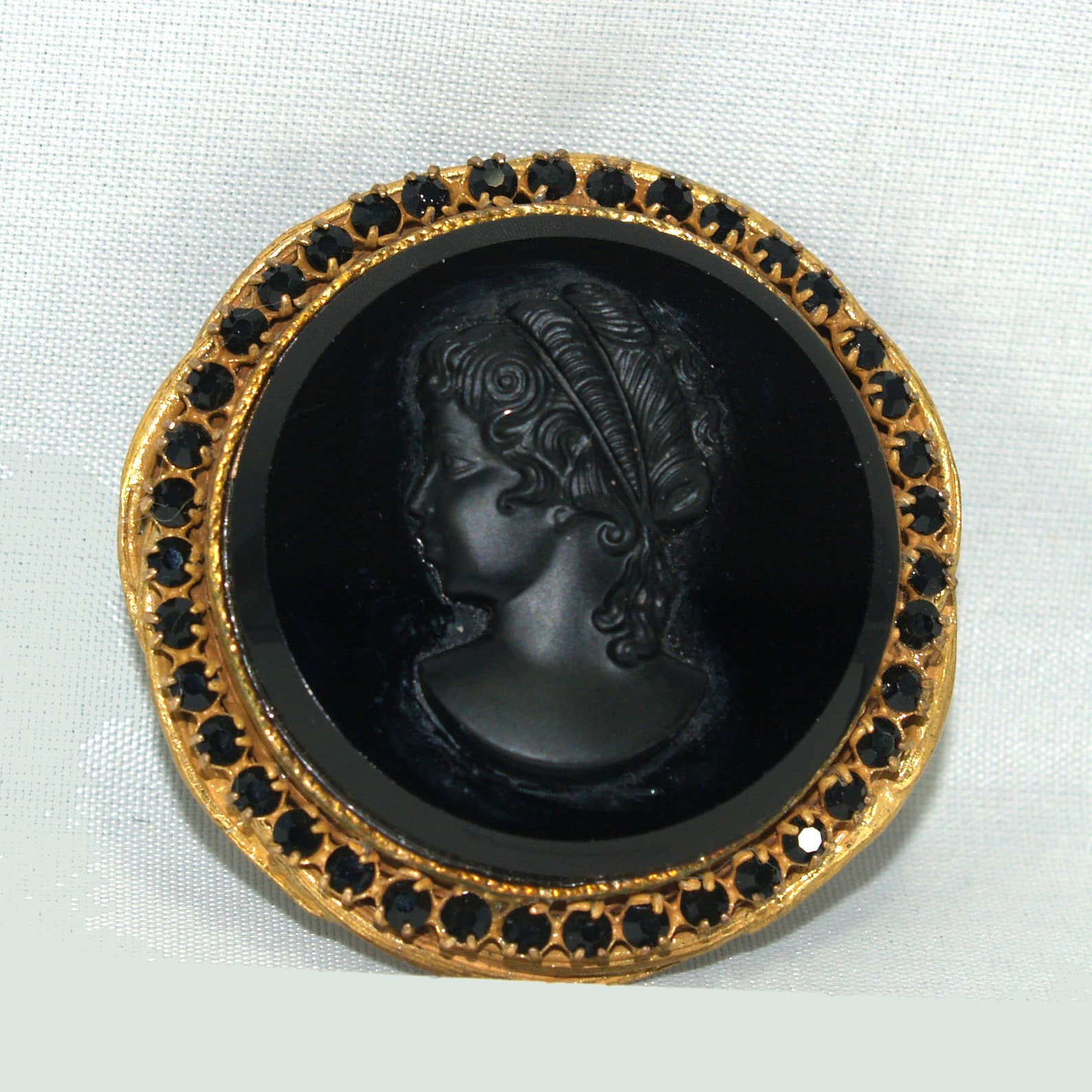 Original by Robert Black Cameo Brooch Victorian Revival Glass | Etsy