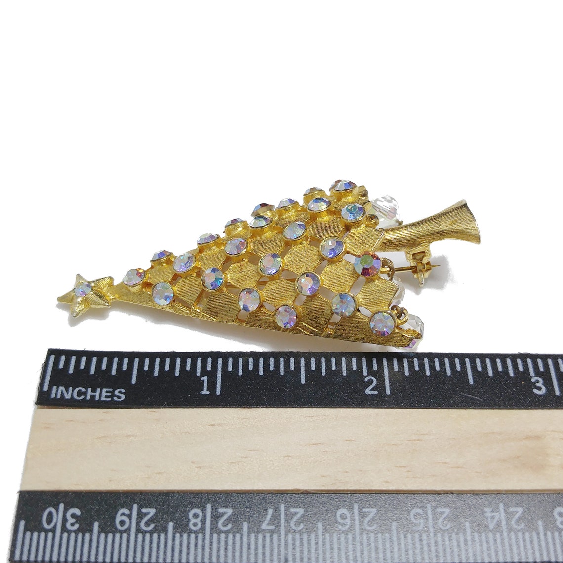 MYLU Christmas Tree Brooch Aurora Borealis Crystals Branch - Etsy