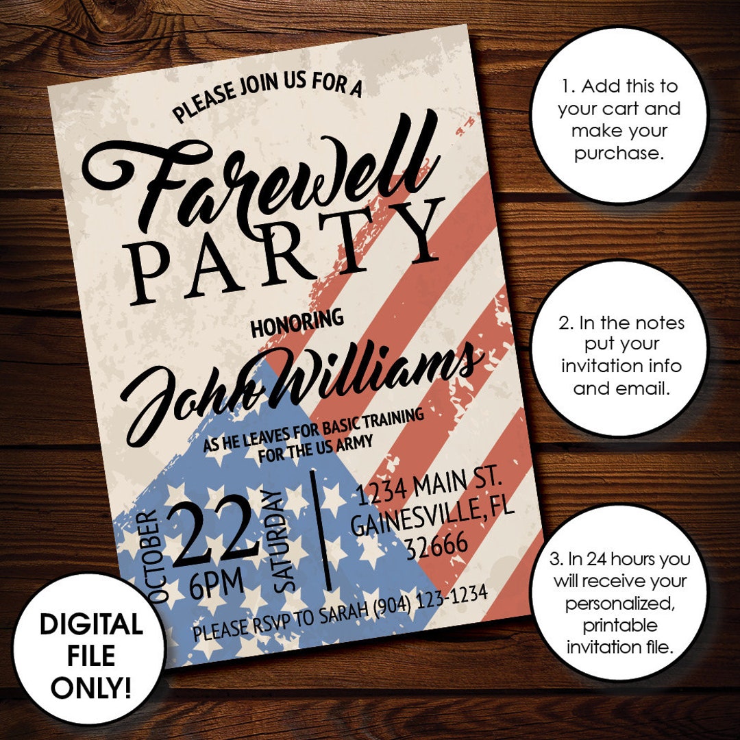 Farewell Party Basic Training 5x7 Personalized - Etsy