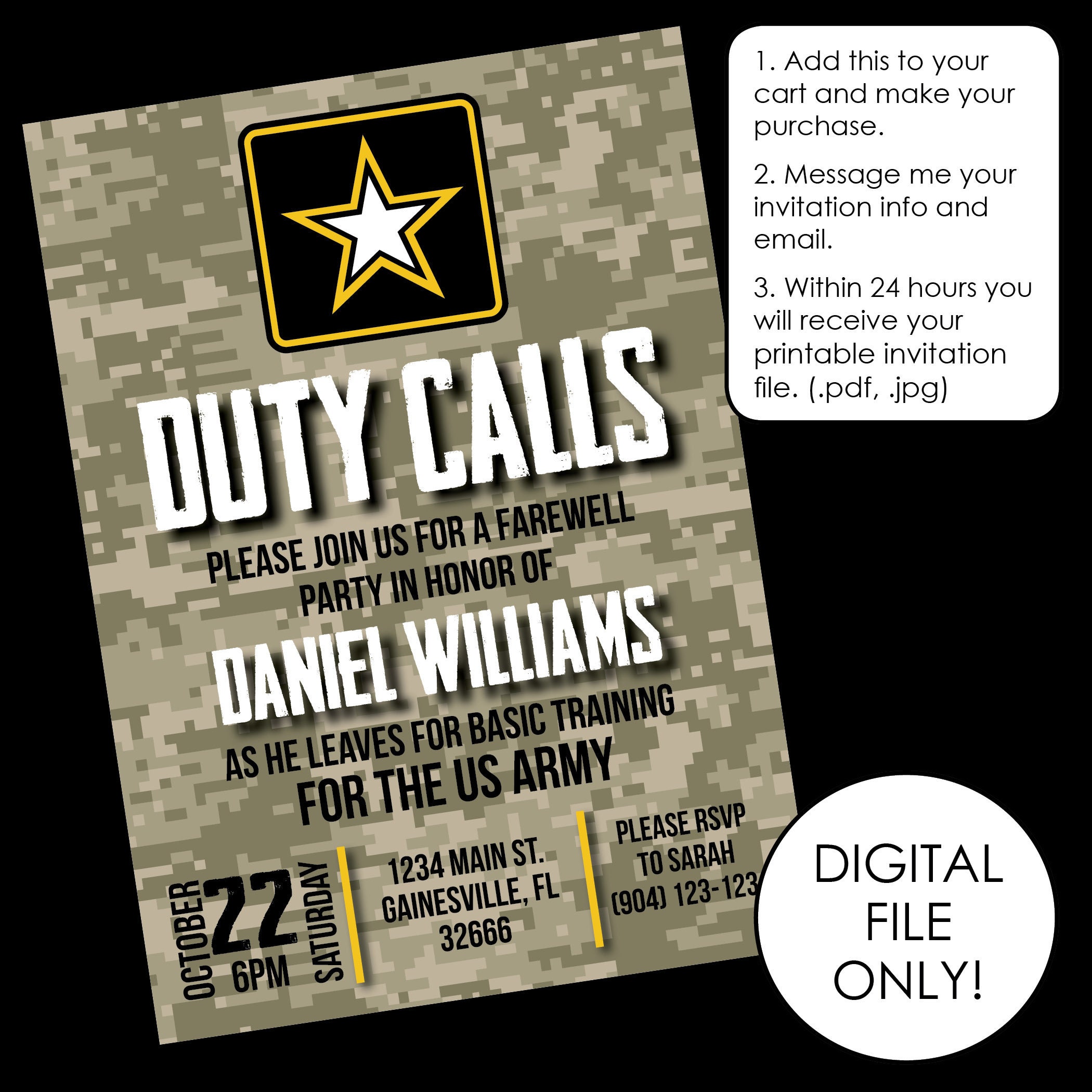 Military Farewell Party Invitation