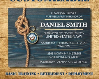 Navy Going Away Party invitation digital download design template svg ...
