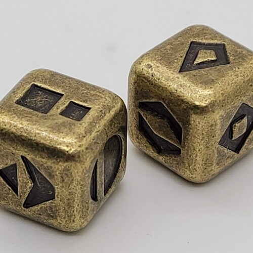 Gold Sabacc Dice Solid Metal Pair of Metal Dice Star Wars - Etsy