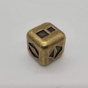 Gold Sabacc Dice Solid Metal Pair of Metal Dice Star Wars - Etsy